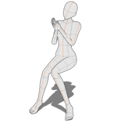 Shy charming clapping - CLIP STUDIO ASSETS