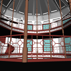 Central circular atrium building - CLIP STUDIO ASSETS