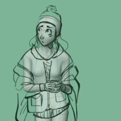 Nervous standing - CLIP STUDIO ASSETS