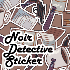 Noir Detective Deco Sticker - CLIP STUDIO ASSETS