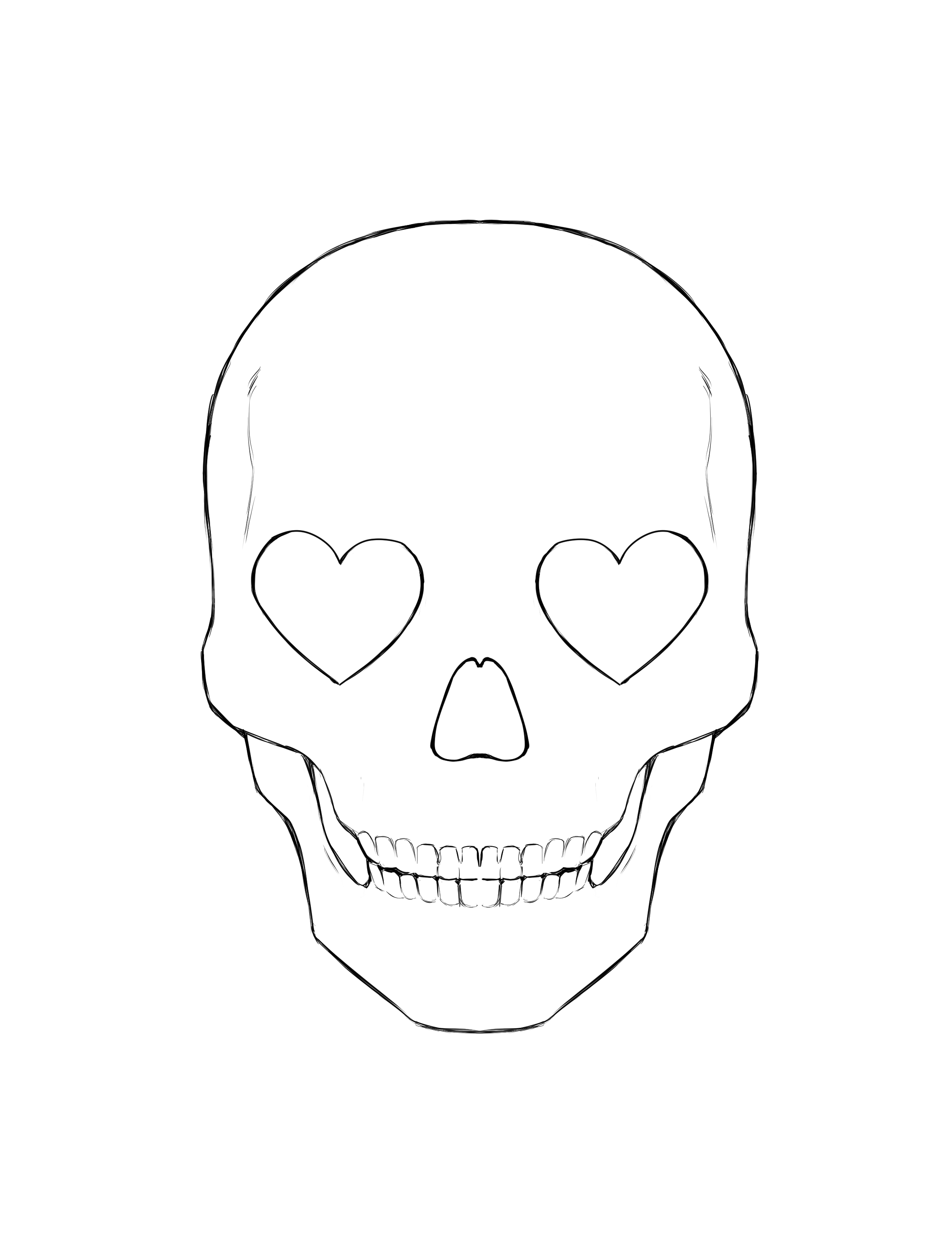 Skull And Heart Drawings