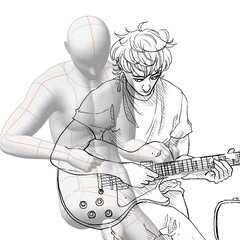 guitar player 3D model - CLIP STUDIO ASSETS