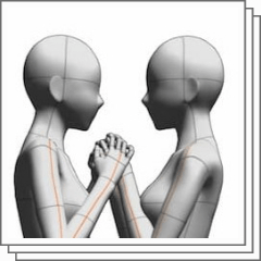 Lily pose clasping hands - CLIP STUDIO ASSETS