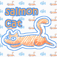 salmon cat sticker - CLIP STUDIO ASSETS