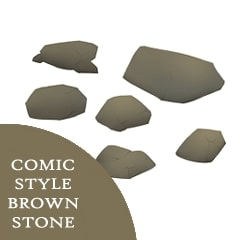 Comic style brown rock - CLIP STUDIO ASSETS