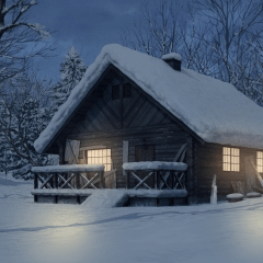 Snow Hut at night _ the background material that comes to the natural ...