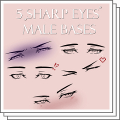 Sharp male eyes 5 bases - CLIP STUDIO ASSETS