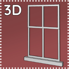 3D Window Frame 3 - CLIP STUDIO ASSETS