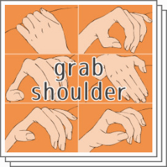 Hands gripping shoulders - CLIP STUDIO ASSETS