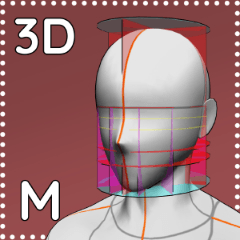 3D 얼굴 가이드 남성 2 - CLIP STUDIO ASSETS