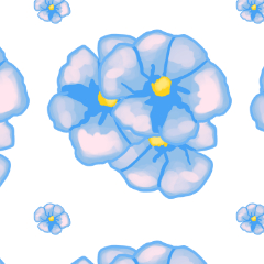 Blue Flower Pattern 1-3 - CLIP STUDIO ASSETS