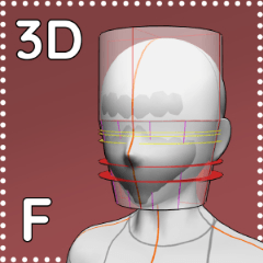 3D Face Guide Female 1 - CLIP STUDIO ASSETS