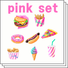[기간한정] Pink Fast Food Set - CLIP STUDIO ASSETS