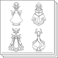 4 Potion Pots (only lines) - CLIP STUDIO ASSETS