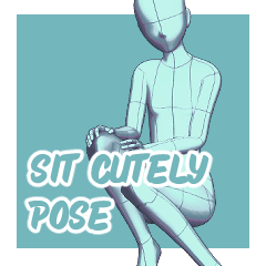 Sit Cutely Pose - CLIP STUDIO ASSETS