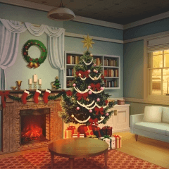 Christmas Room _ The background material that comes to the evening 02 ...