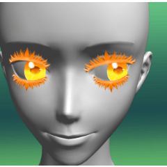 Orange Eye Plus Eyelashes - CLIP STUDIO ASSETS