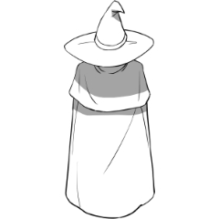 wizard hat line drawing