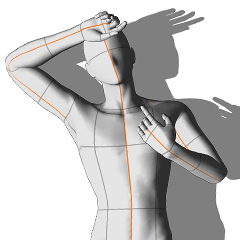 Laying Sensually With Arm Over Forehead - CLIP STUDIO ASSETS