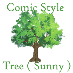 Comic Style Tree ( Sunlight ) - CLIP STUDIO ASSETS