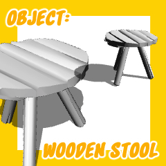 Object - Wooden Stool - CLIP STUDIO ASSETS