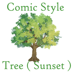 Comic Style Tree ( Evening ) - CLIP STUDIO ASSETS