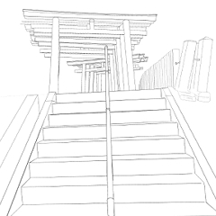 稲荷神社の階段 - CLIP STUDIO ASSETS