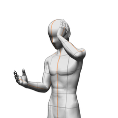 baffled hand on head - CLIP STUDIO ASSETS