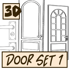 Door Set 1 - CLIP STUDIO ASSETS
