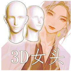 3D female head model - CLIP STUDIO ASSETS