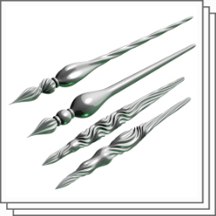 Glass pen 3D Model set - CLIP STUDIO ASSETS