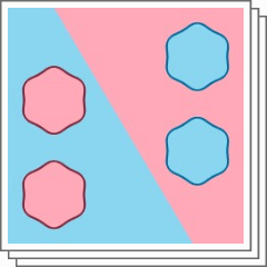 qK_2PINK 2BLUE 六邊形 - CLIP STUDIO ASSETS