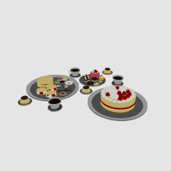 3D afternoon tea dessert combo - CLIP STUDIO ASSETS
