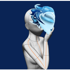 Water Element Female Mask - CLIP STUDIO ASSETS