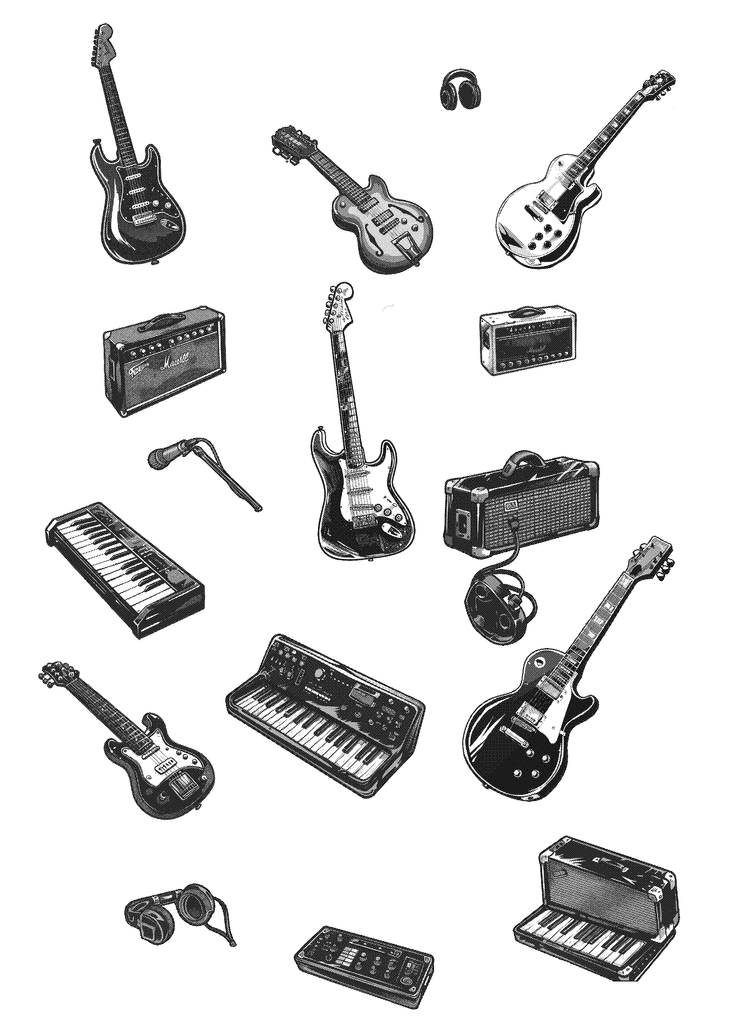 instruments, manga assets - CLIP STUDIO ASSETS