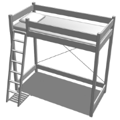 Single bed 05 (Loft bed) - CLIP STUDIO ASSETS