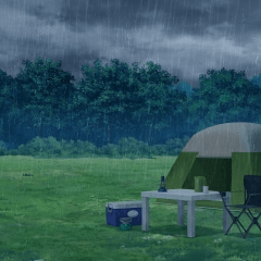Solo Camp _ rain _ come to suspect background material nature Summer 06 ...