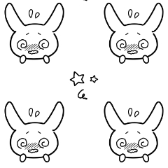 手描きパターン・混乱うさぎトーン - CLIP STUDIO ASSETS