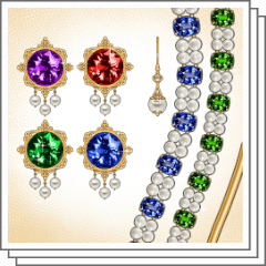 Jewelry, necklace & brooch (4 colors) - CLIP STUDIO ASSETS