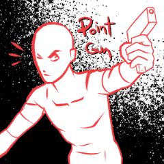Pointing_Gun - CLIP STUDIO ASSETS
