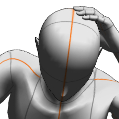 Male pose: head bump - CLIP STUDIO ASSETS