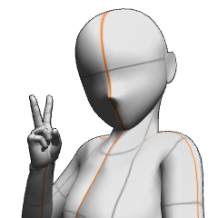 [한정 10CP] 'Peace ahh'형 포즈 - CLIP STUDIO ASSETS