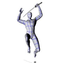 jump with sword - CLIP STUDIO ASSETS