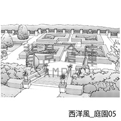 西洋風_庭園05_トーン - CLIP STUDIO ASSETS