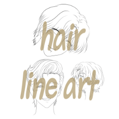 (limited 100CP) hair line art - CLIP STUDIO ASSETS