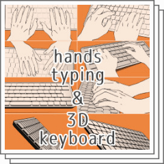 3D Keyboard & Typing Hand - CLIP STUDIO ASSETS