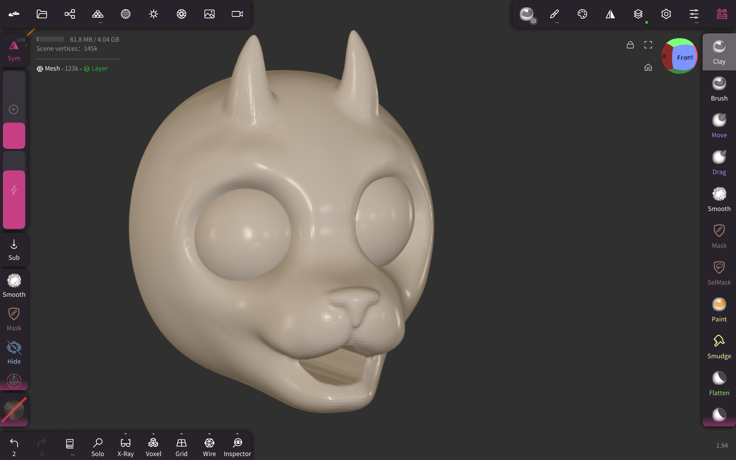 Furry Head With Horns - CLIP STUDIO ASSETS