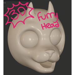 Furry Head With Horns - CLIP STUDIO ASSETS