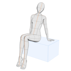 座るポーズ54 - CLIP STUDIO ASSETS