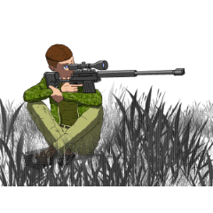 Sitting Sniper - CLIP STUDIO ASSETS